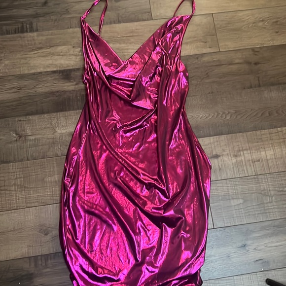 Dresses | Pink Metallic Dress | Poshmark